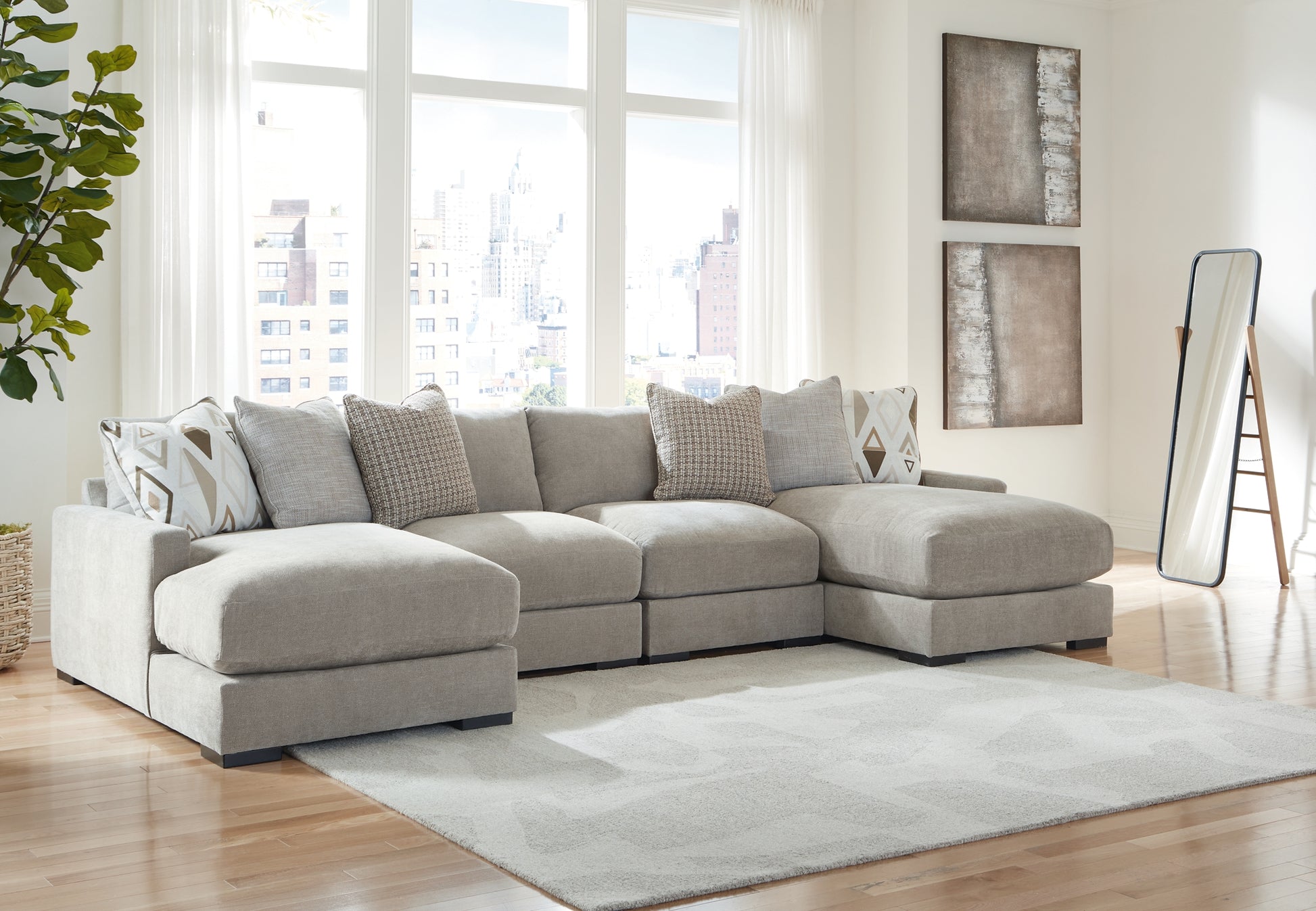 Aslan Court 4 Piece Sofa Pit Sectional Lee Furniture NC
